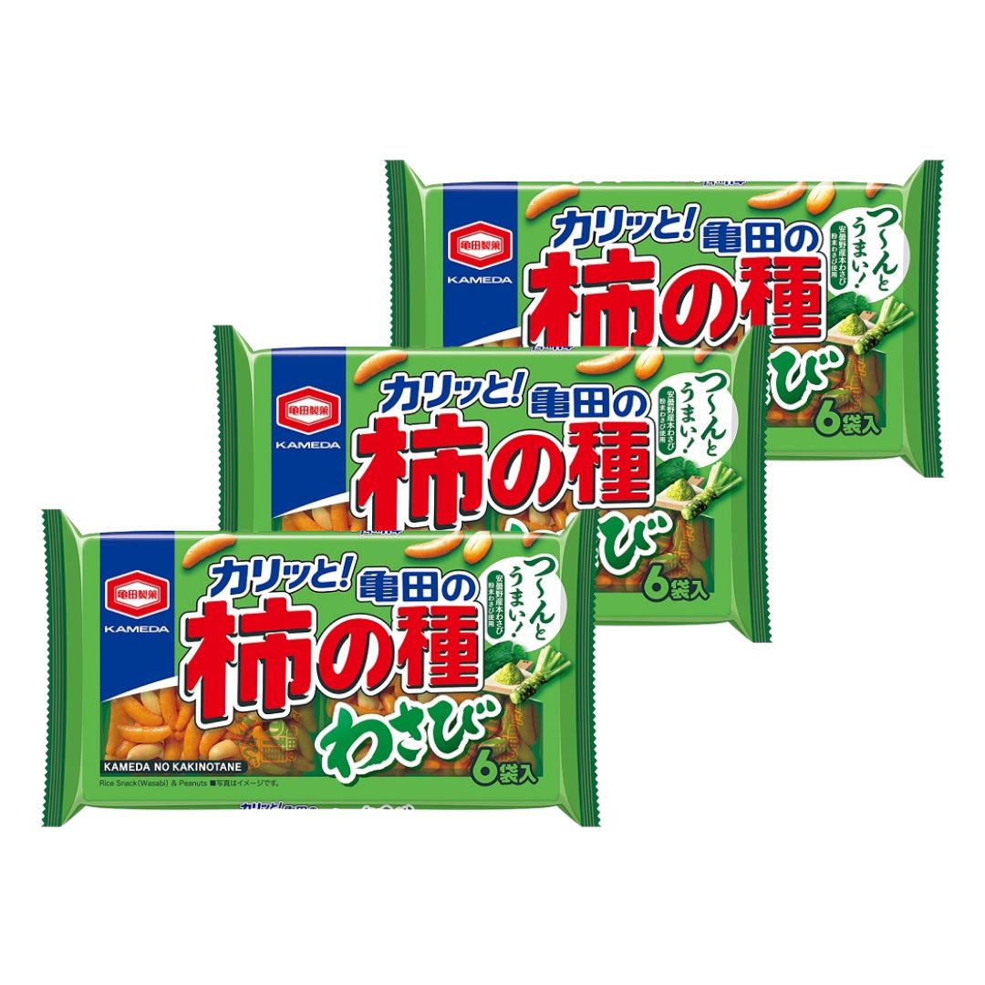 Kameda Crisps Wasabi Flavor ~Kakinotane~(6 pack per bag, 3 bags) – NANIKOKO
